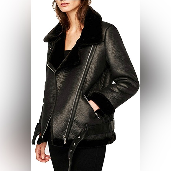 LY Varey Lin | Jackets & Coats | Ly Varey Lin Faux Shearing Moto Thick Lined Winter Shearling ...